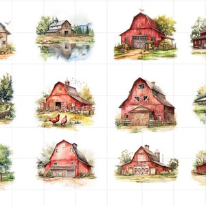 Farmhouse Clipart PNG Country Cottagecore Clip Art High Quality Barn ...