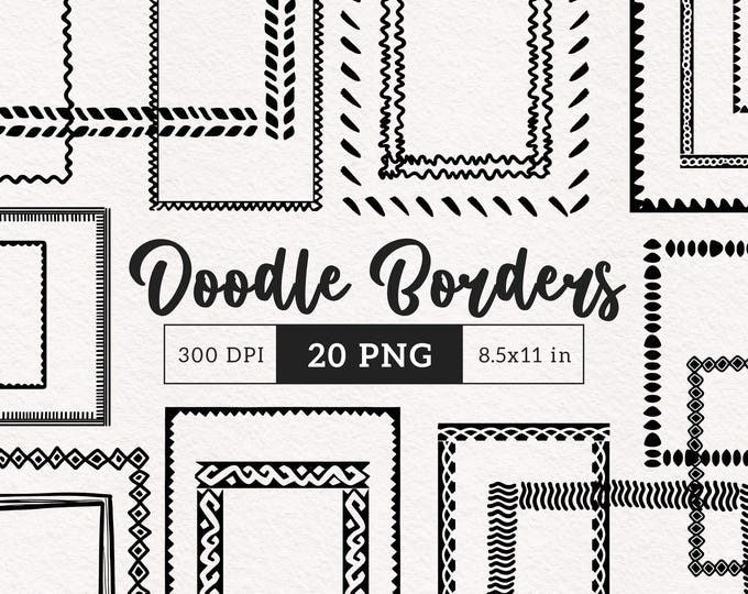 Star Border Clipart, Doodle Frame PNG, Rectangle Frame Png, Digital ...