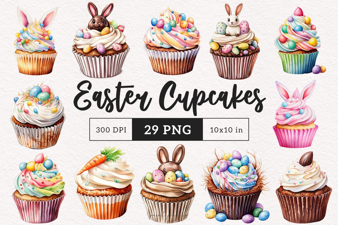 Easter Cupcakes PNG Chocolate Bunny Sweets Clipart Sweet Treats ...