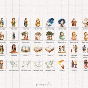 Biblical Characters Clipart Watercolor Bible People Whimsy Christian ...