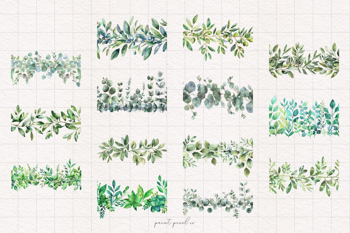 Green Foliage Border PNG Leafy Borders Clipart Wedding Foliage Border ...