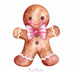 10 Pink Gingerbread Man Clipart High Quality Jpgs Pink Christmas Clip ...