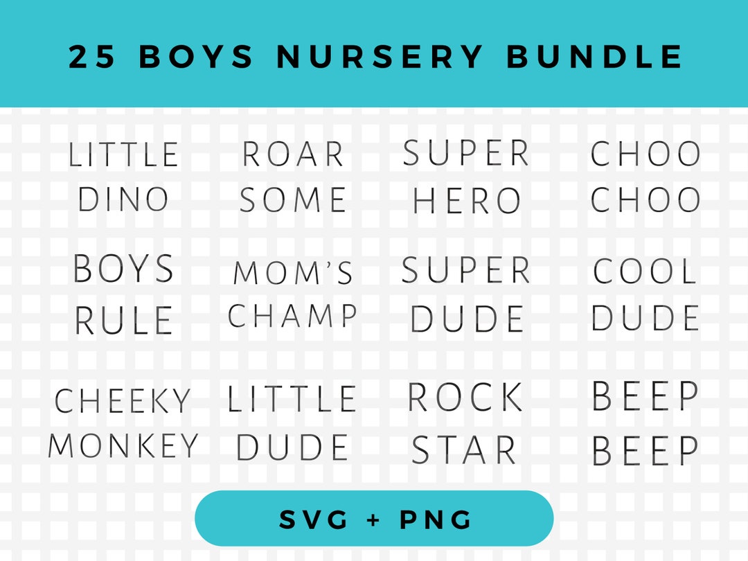 Set of 25 SVG Bundle, Little Boys Svg Bundle, Simple Svg Design for ...