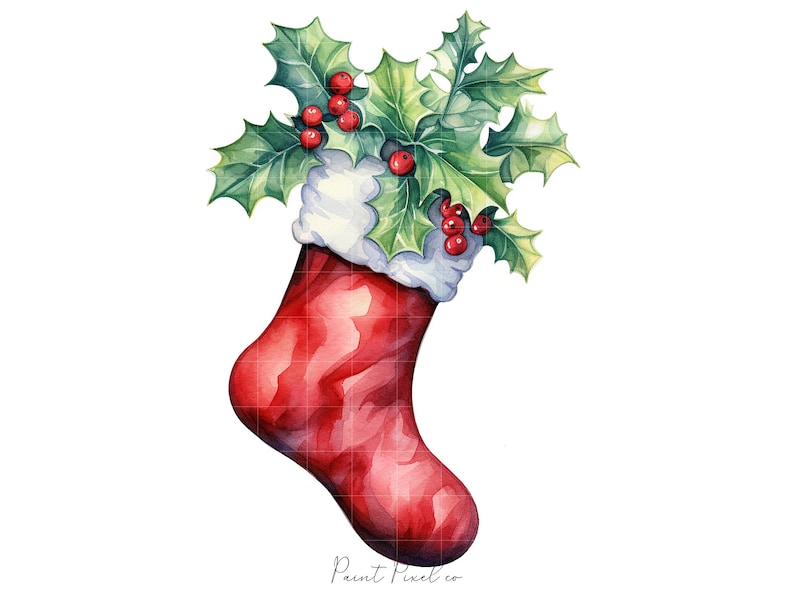 10 Christmas Stocking Clipart High Quality Jpgs Holiday Graphics ...