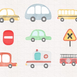 Handdrawn Vehicle Clipart PNG Watercolor Vehicles Race Car Clip Art ...