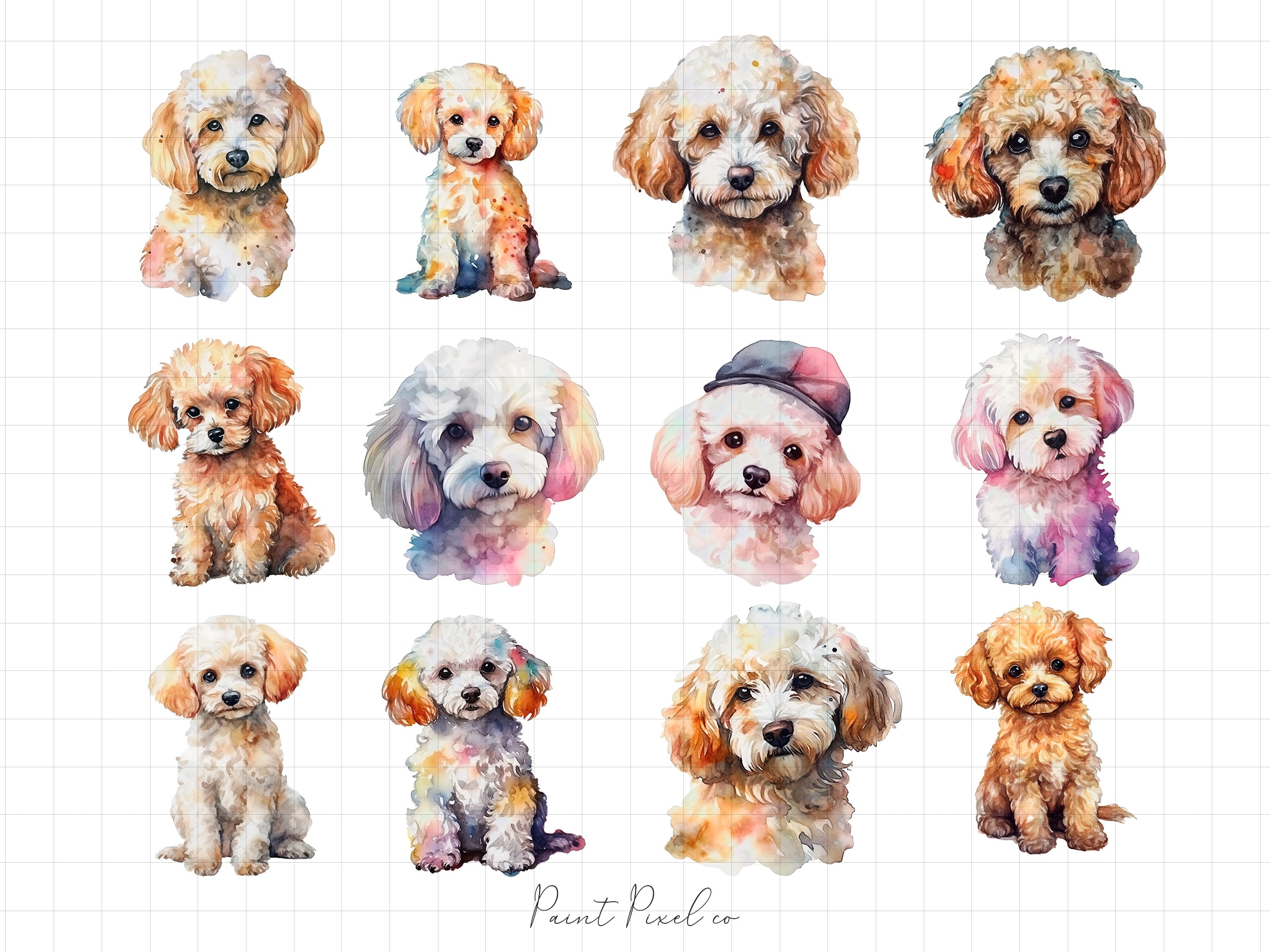 Dog Breeds Clipart PNG Watercolor Pup Clipart Puppy Pet Lover Clip Art ...