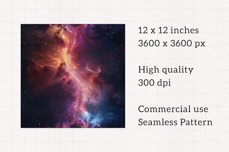 Nebula Galaxy Pattern Seamless Background Night Sky Scrapbook Paper ...