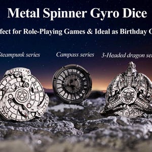 7-in-1 Metal Dungeons and Dragons Dice Spinner for Gifts, Dragon ...