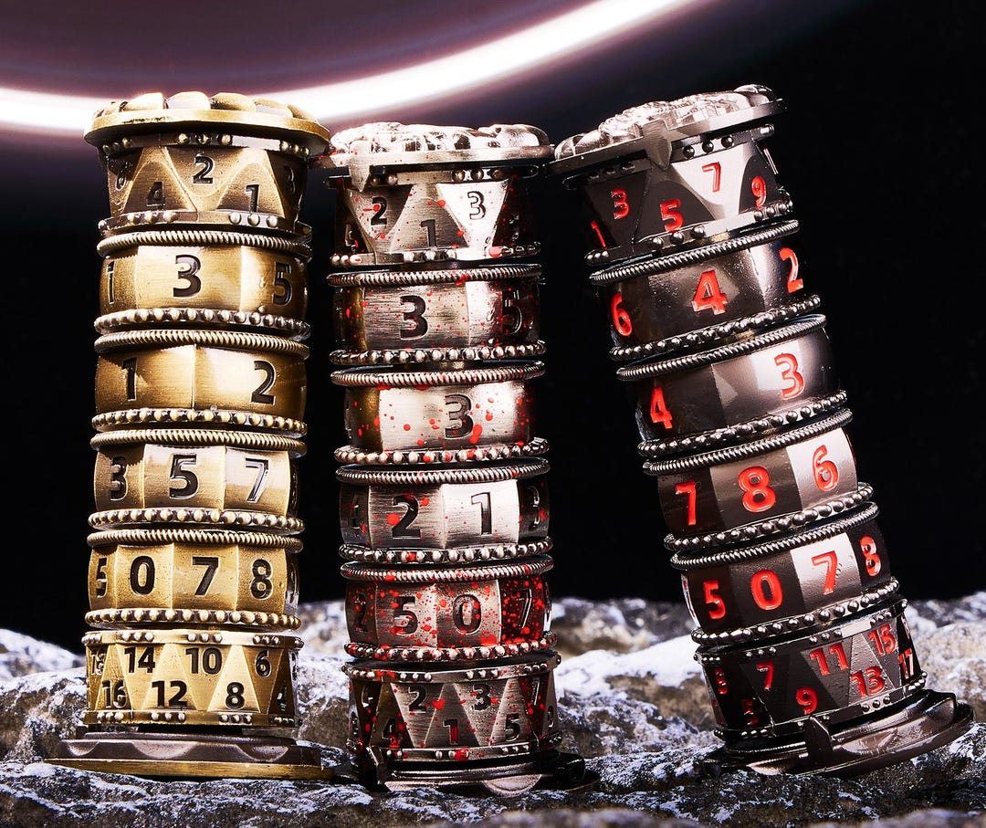 ETA 3-5 Days Prayer Wheel Dice Set for Role Playing Games, 7-in-1 Metal ...