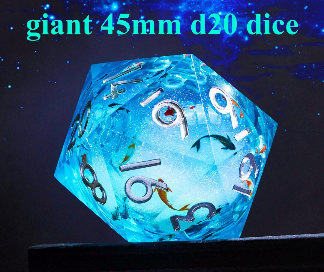 Giant Koi D20 Liquid Core Dice Perfect for Rpgs Gifts, Big D&D Dice D20, Christmas Dungeons and ...