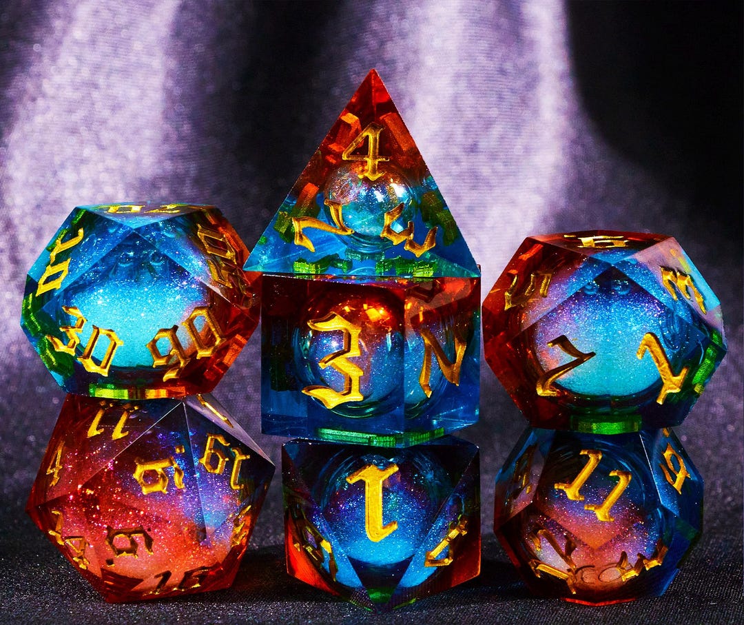 Gorgeous Liquid Core Dice Set for Dice Gifts, Polyhedral Liquid Core D ...