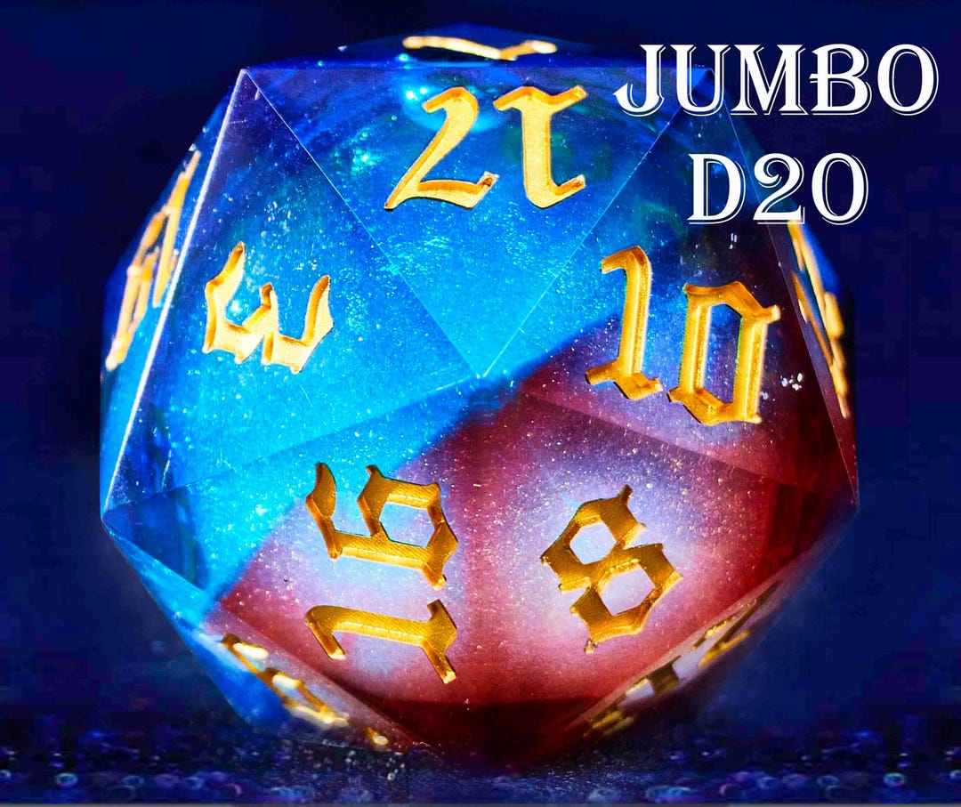 Demon's Blood Giant DND D20, Red Blue D&D D20 Dice, Dungeons and ...