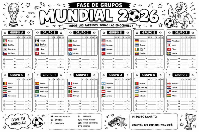 My 2026 World Cup for Kids | Printable PDF | World Cup Activities ...