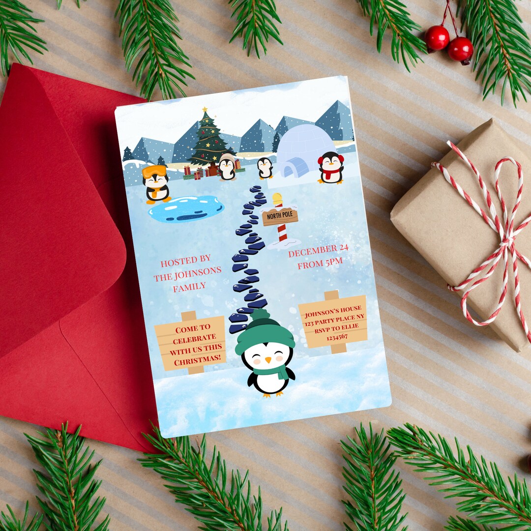 Editable Christmas Party Invitation/ Christmas Holidays / - Etsy