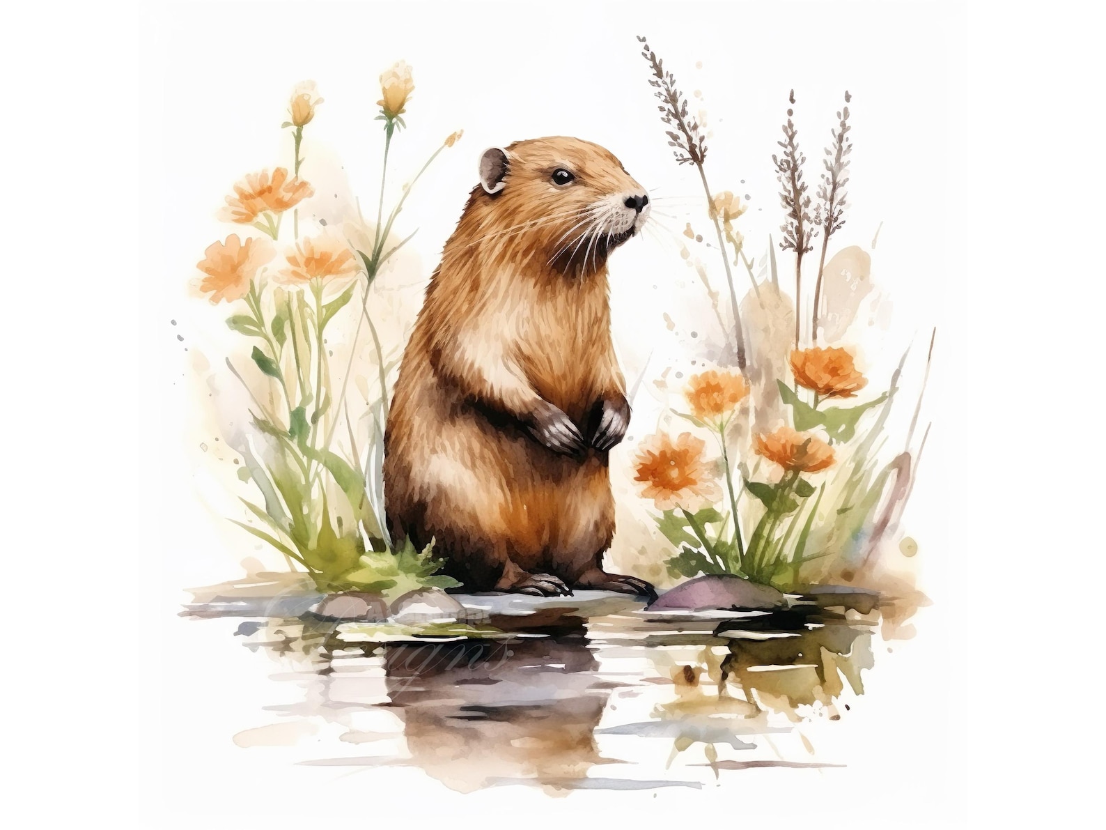 10 Beaver Clipart Set Digital Watercolor Painting Rodent Graphics ...