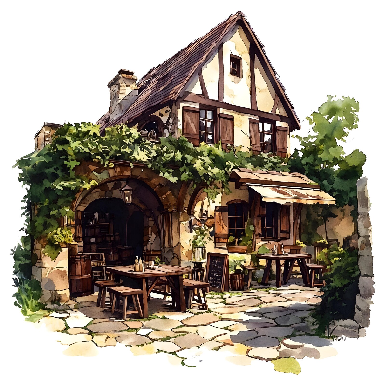 10 Medieval Tavern Clipart Set Rustic Decor Digital Watercolor Painting ...