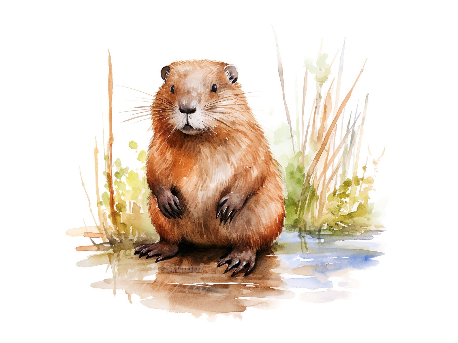 10 Beaver Clipart Set Digital Watercolor Painting Rodent Graphics ...
