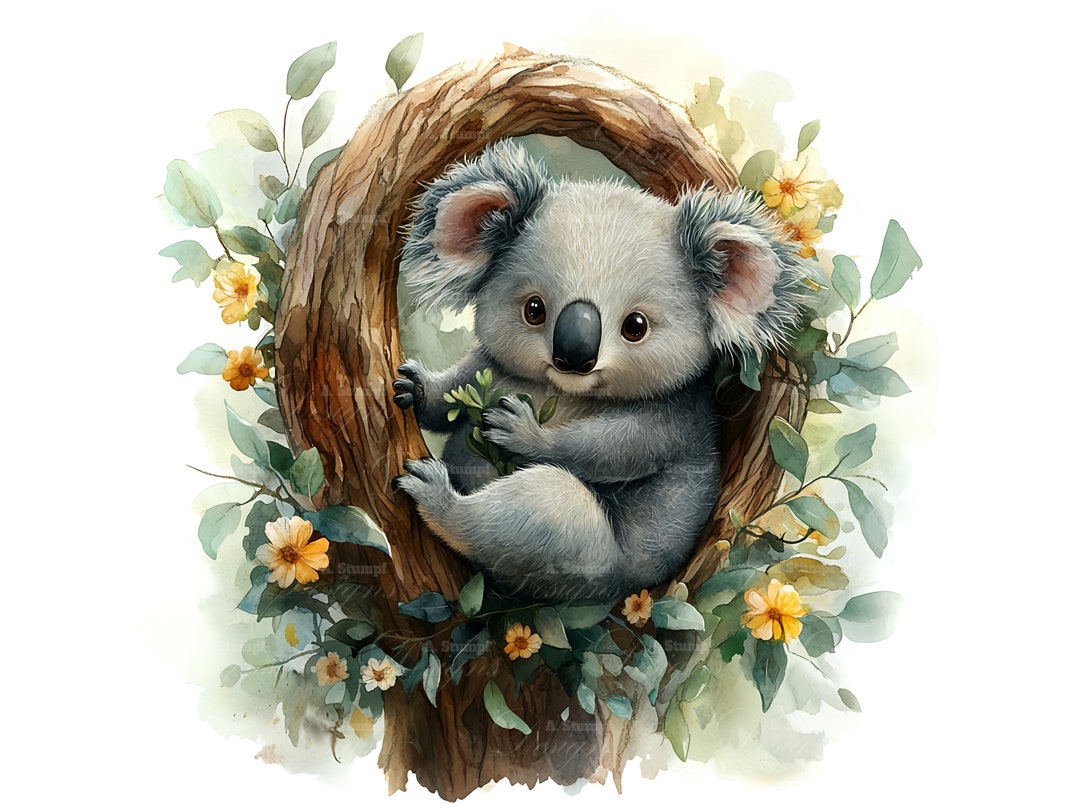 10 Koala Bear Clipart Set Digital Watercolor Painting Australian ...