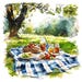 10 Picnic Summer Scenery Clipart Set Digital Watercolor Painting Food ...