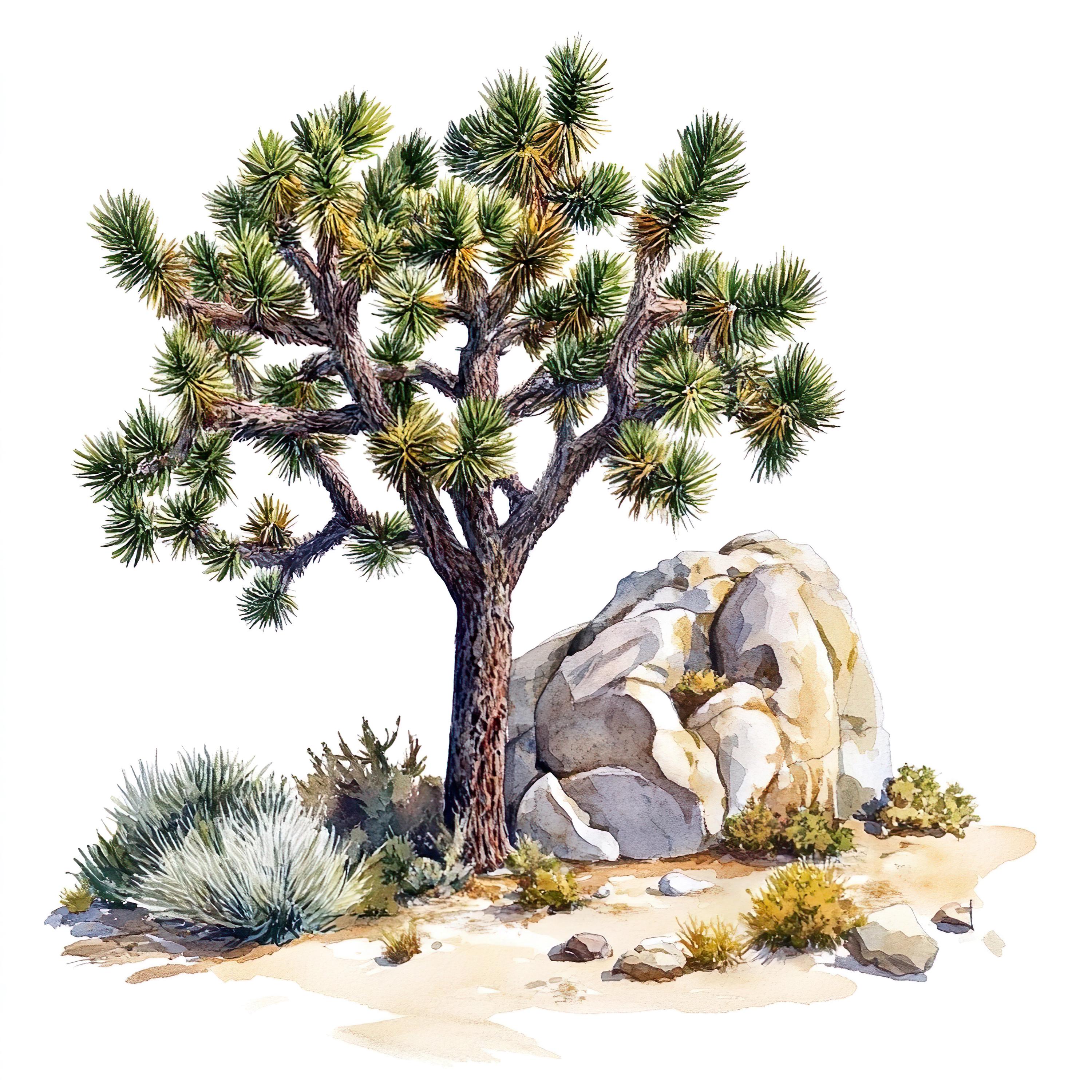 10 Joshua Tree Clipart Set Dilgital Watercolor Painting Dessert Plant ...
