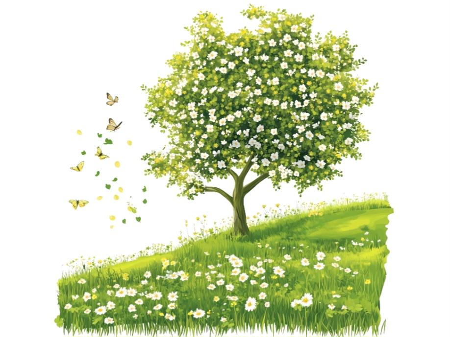 10 Spring Nature Landscape Clipart Set Digital Watercolor Painting ...