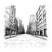 10 Cityscape Street View Clipart Set Digital Black and White Sketch ...