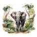 10 Elephant Clipart Set Digital Watercolor Painting African Safari ...