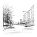 10 Cityscape Street View Clipart Set Digital Black and White Sketch ...