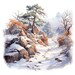 10 Rocky Hiking Trail in Winter Clipart Set Snowy Mountain Hike Digital ...