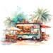 10 Street Food Cart Truck Clipart Set Digital Watercolor Painting ...
