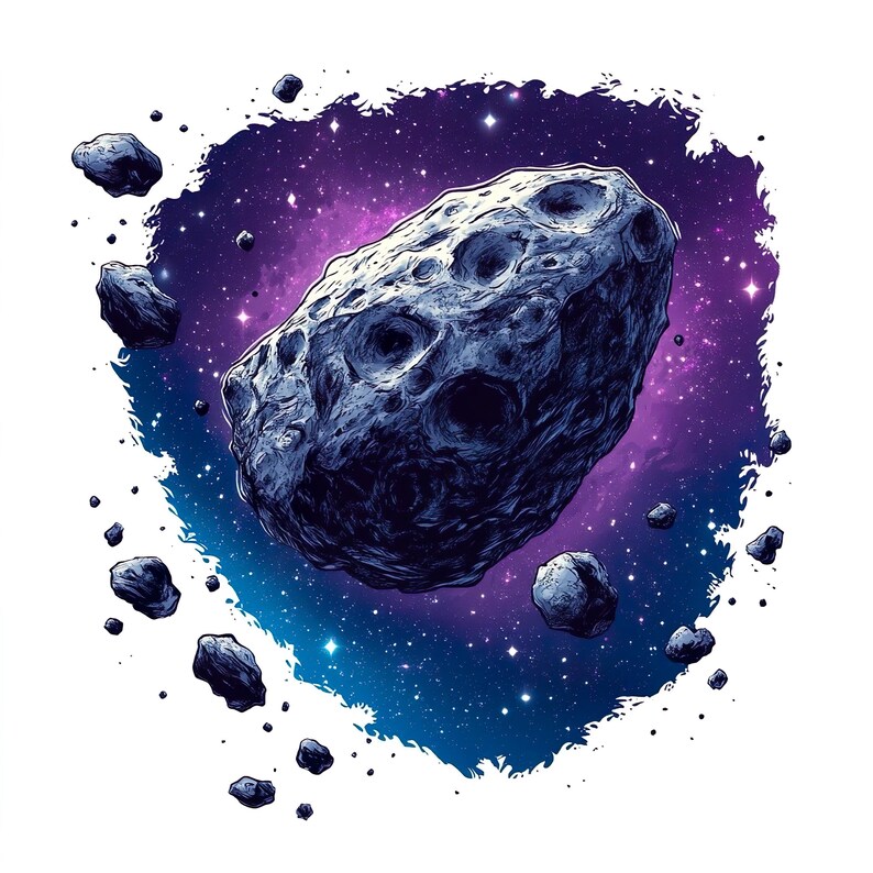 10 Asteroid Clipart Set Digital Watercolor Painting Cosmic Illustration ...