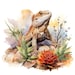 Bearded Dragon Lizard Watercolor Clipart Bundle Reptile Graphics Animal ...