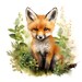 10 Cute Wild Fox Baby Clipart Set Digital Watercolor Nature Painting ...