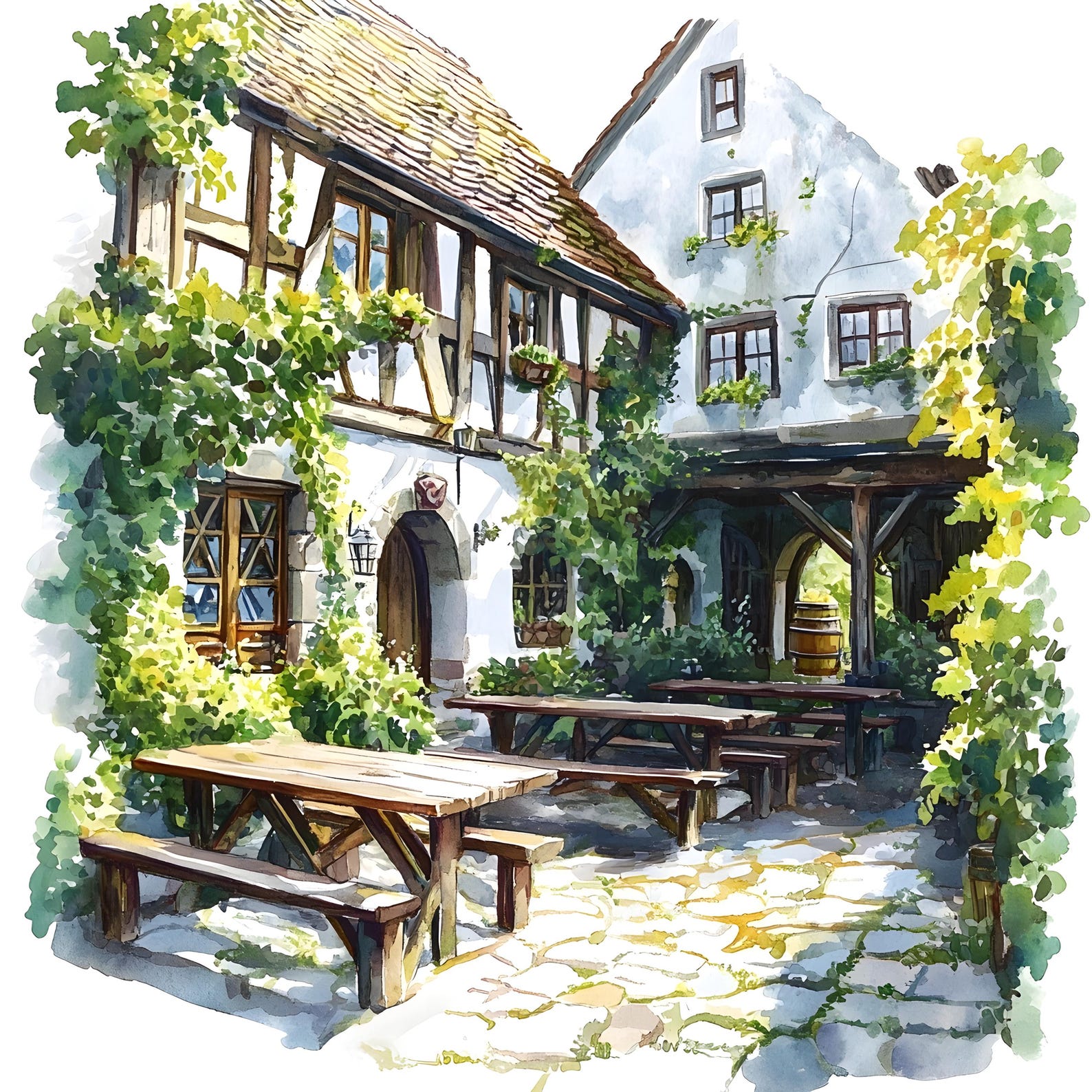 10 Medieval Tavern Clipart Set Rustic Decor Digital Watercolor Painting ...