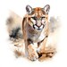 10 Puma Clipart Set, Digital Watercolor Painting, Wild Cat Illustration ...