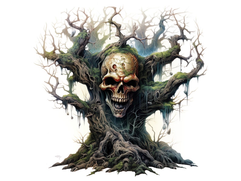 10 Horror Tree Clipart, Spooky Illustration, Dark Forest Clip Art ...