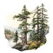 10 Pine Tree Clipart Set, Digital Watercolor Nature Painting, Forest ...