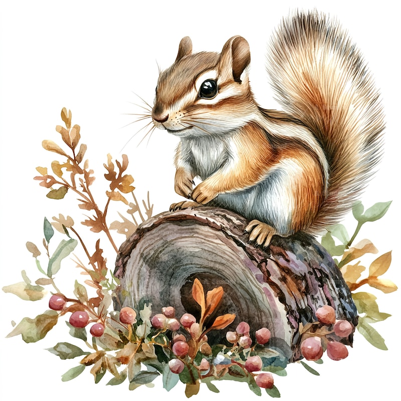 Chipmunk Art - Etsy