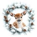 10 Deer in Christmas Wreath Clipart, Digital Watercolor Painting ...