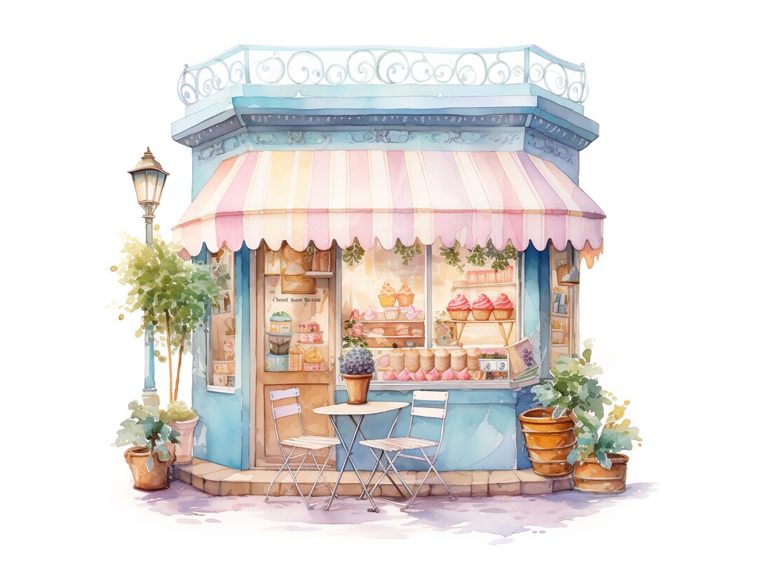 10 Ice Cream Parlor Clipart Set Digital Watercolor Painting Sweet Treat ...