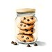 10 Chocolate Chip Cookies in a Jar Clipart Set Digital Watercolor ...