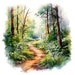 10 Forest Hiking Trail in Spring Clipart Set, Adventure Illustration ...