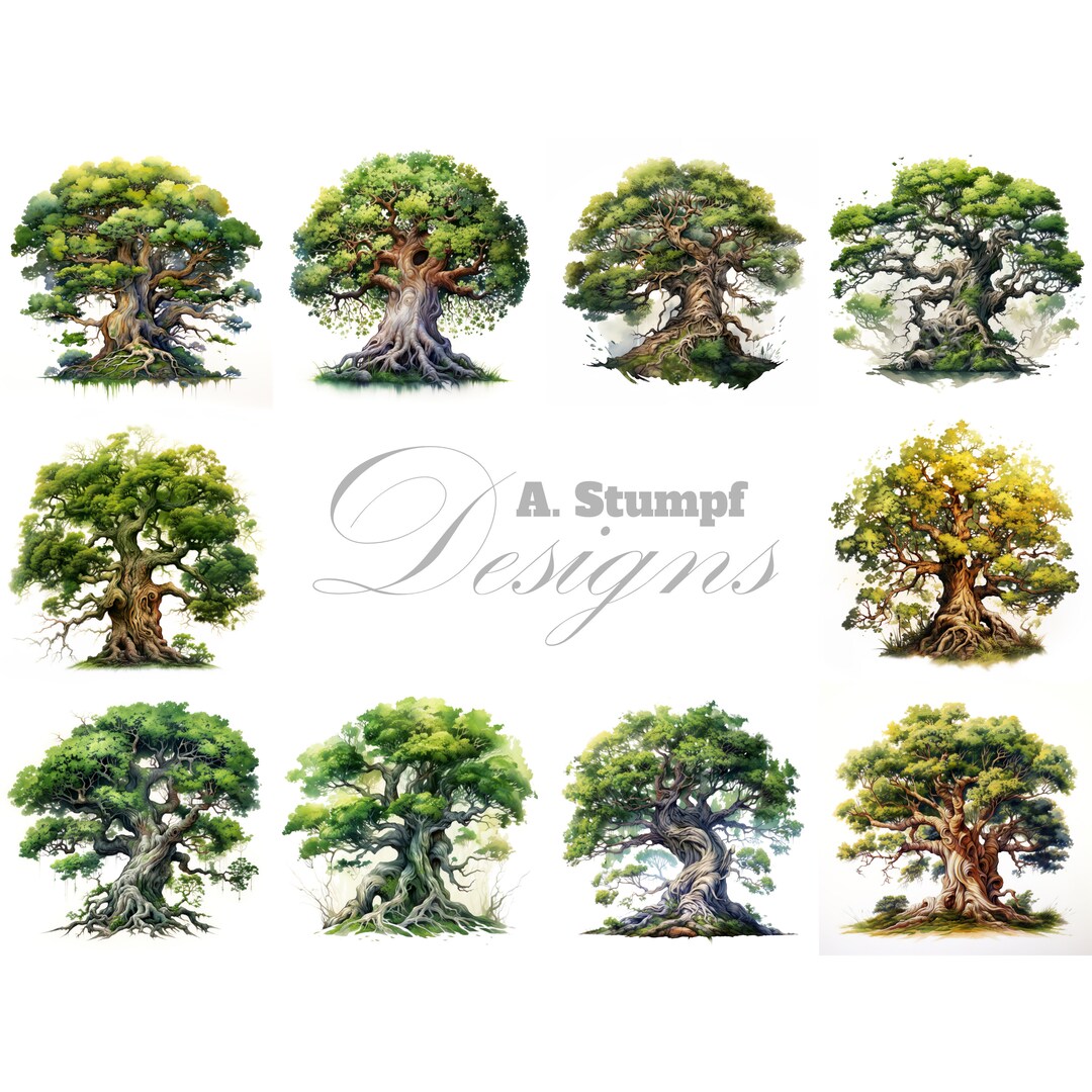 Mythical Tree Clipart Set Fantasy Tree Images Enchanted Forest ...