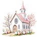 10 Easter Decorated Church Digital Watercolor Painting Christian Decor ...