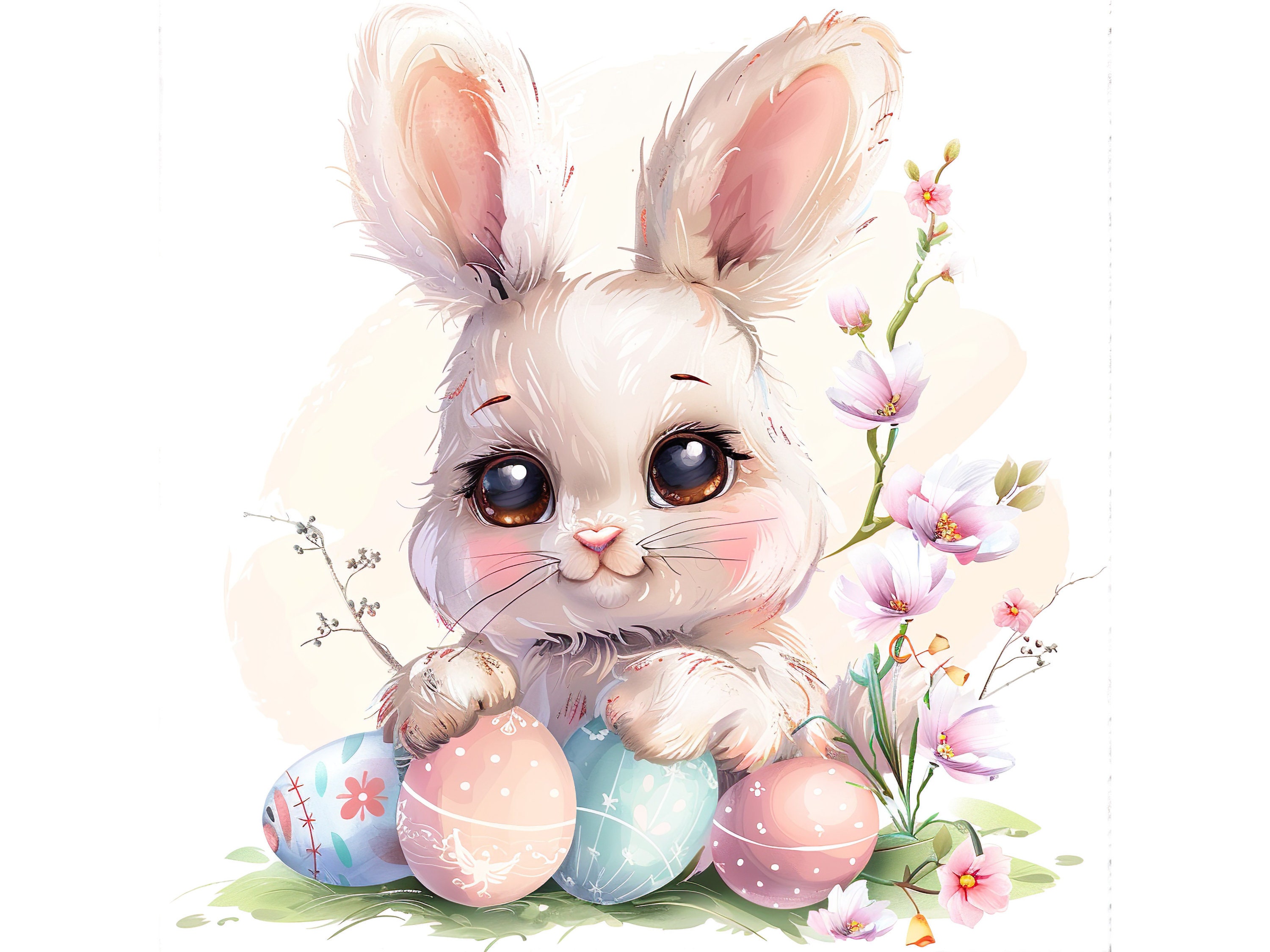 Easter Bunny Clipart Set - 10 High Quality Jpgs - Spring Clipart ...
