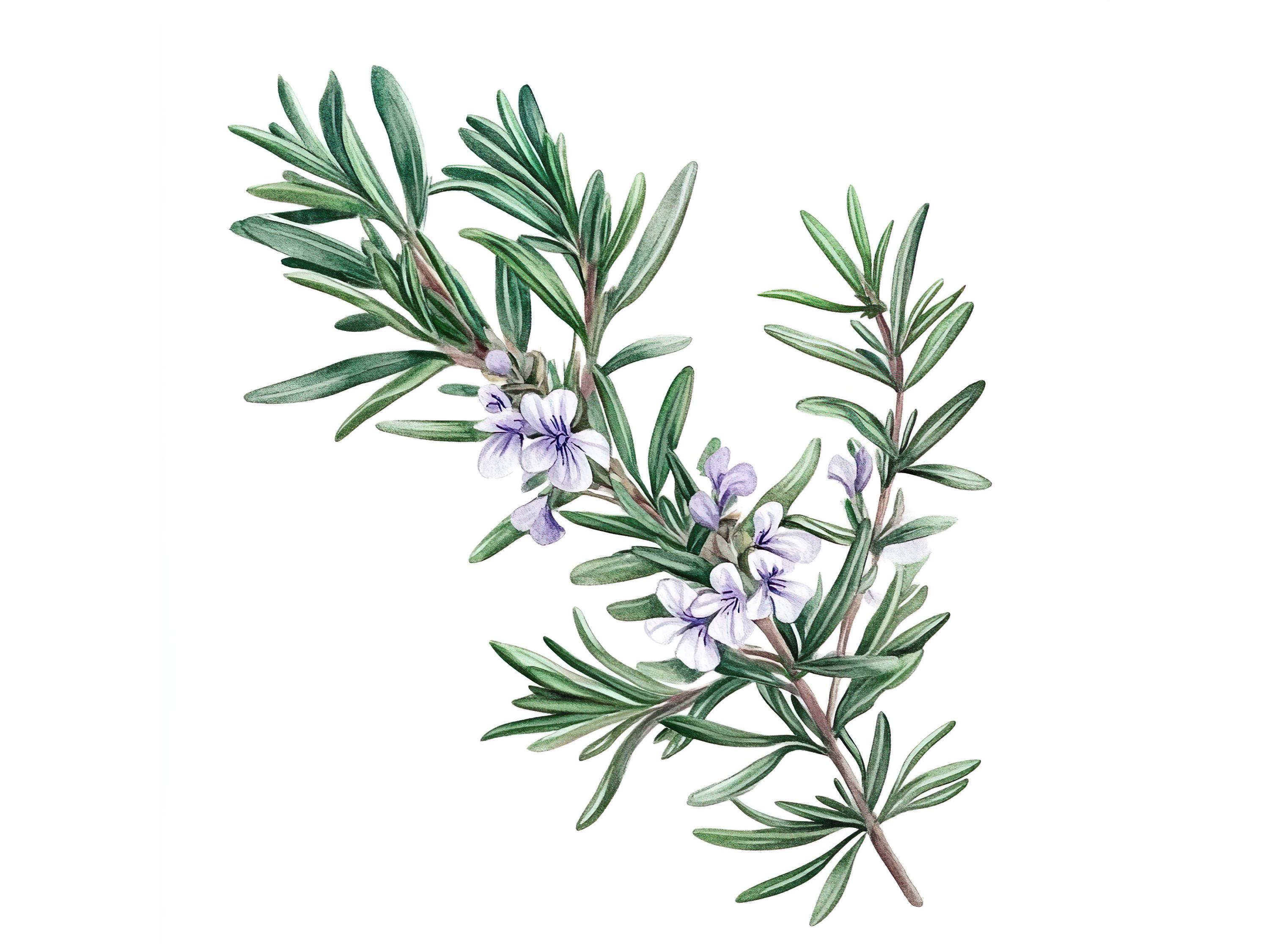 10 Sprig of Rosemary Clipart Set Digital Watercolor Painting Herb ...