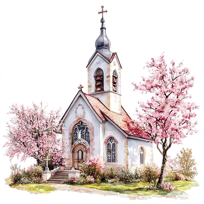 Church Spring Clipart - Etsy