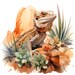 Bearded Dragon Lizard Watercolor Clipart Bundle Reptile Graphics Animal ...