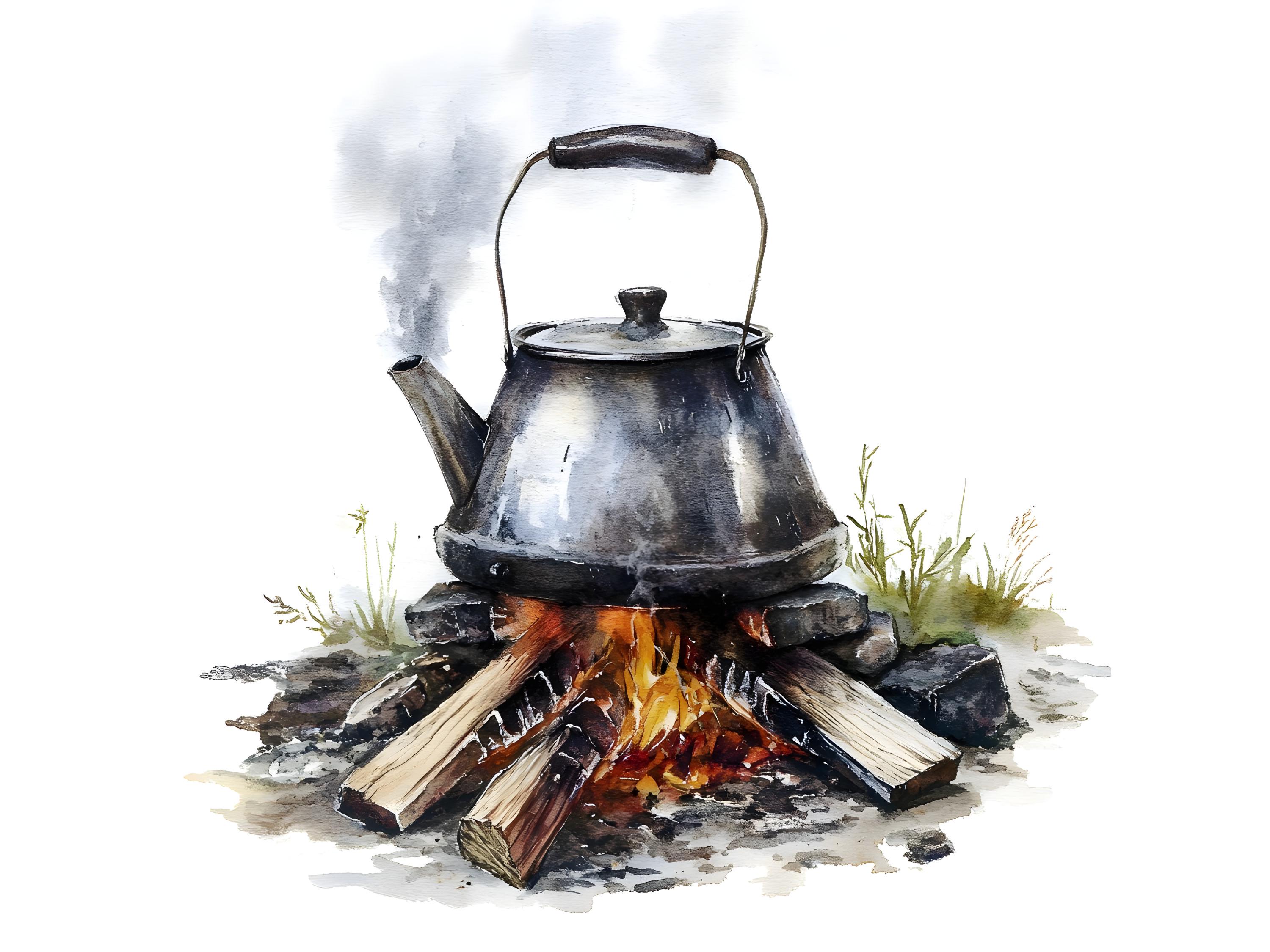 10 Medieval Rustic Kettle Campfire Cooking Clipart Set Digital ...