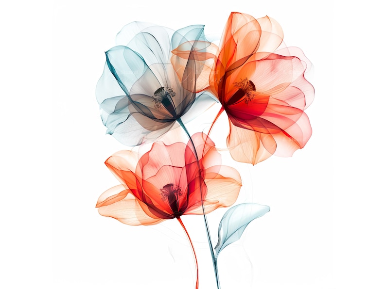 10 Abstract Flowers Clipart Set Digital Watercolor Blooms Painting ...